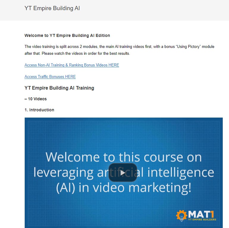 YT AI Empire Building Review – The Wolf Of Online Marketing