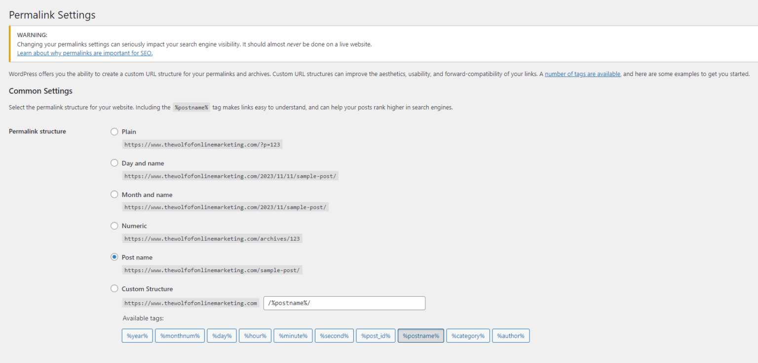 What are Permalinks in Wordpress – The Wolf Of Online Marketing